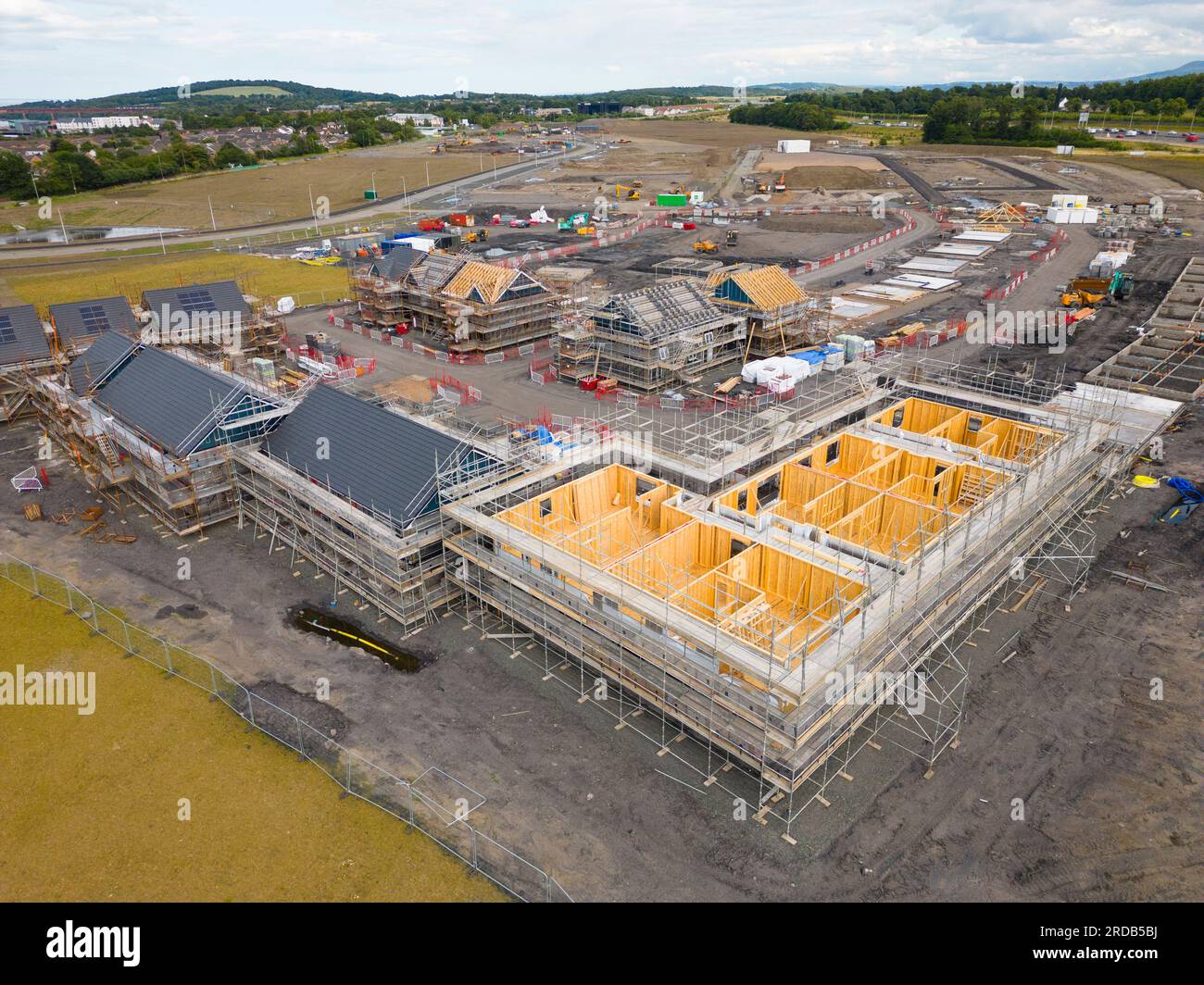 Aerial view of new housing under construction at Bridgewater Village in ...