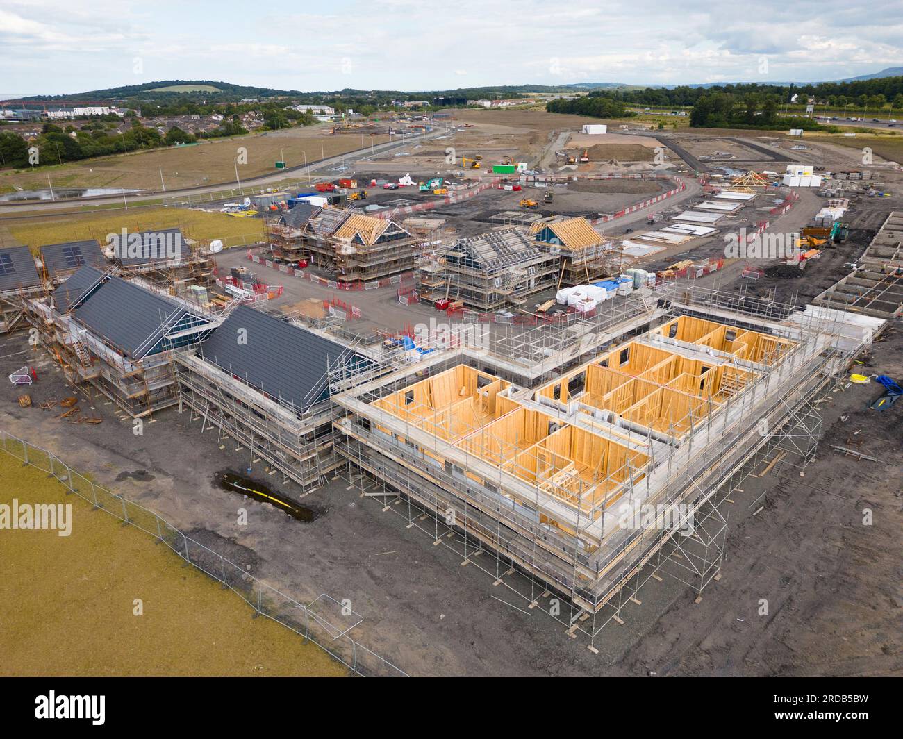 Aerial view of new housing under construction at Bridgewater Village in ...