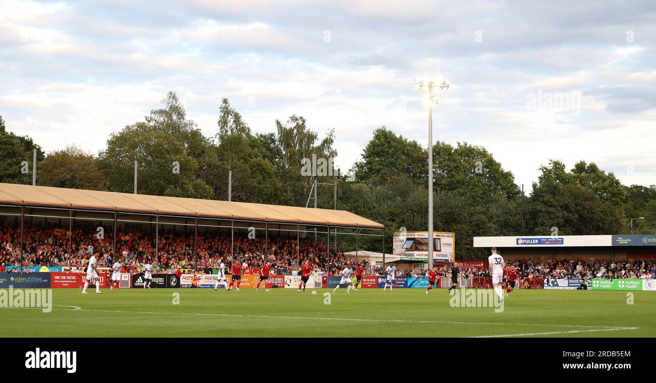 General View of the Broadfield Stadium during the pre season friendly ...