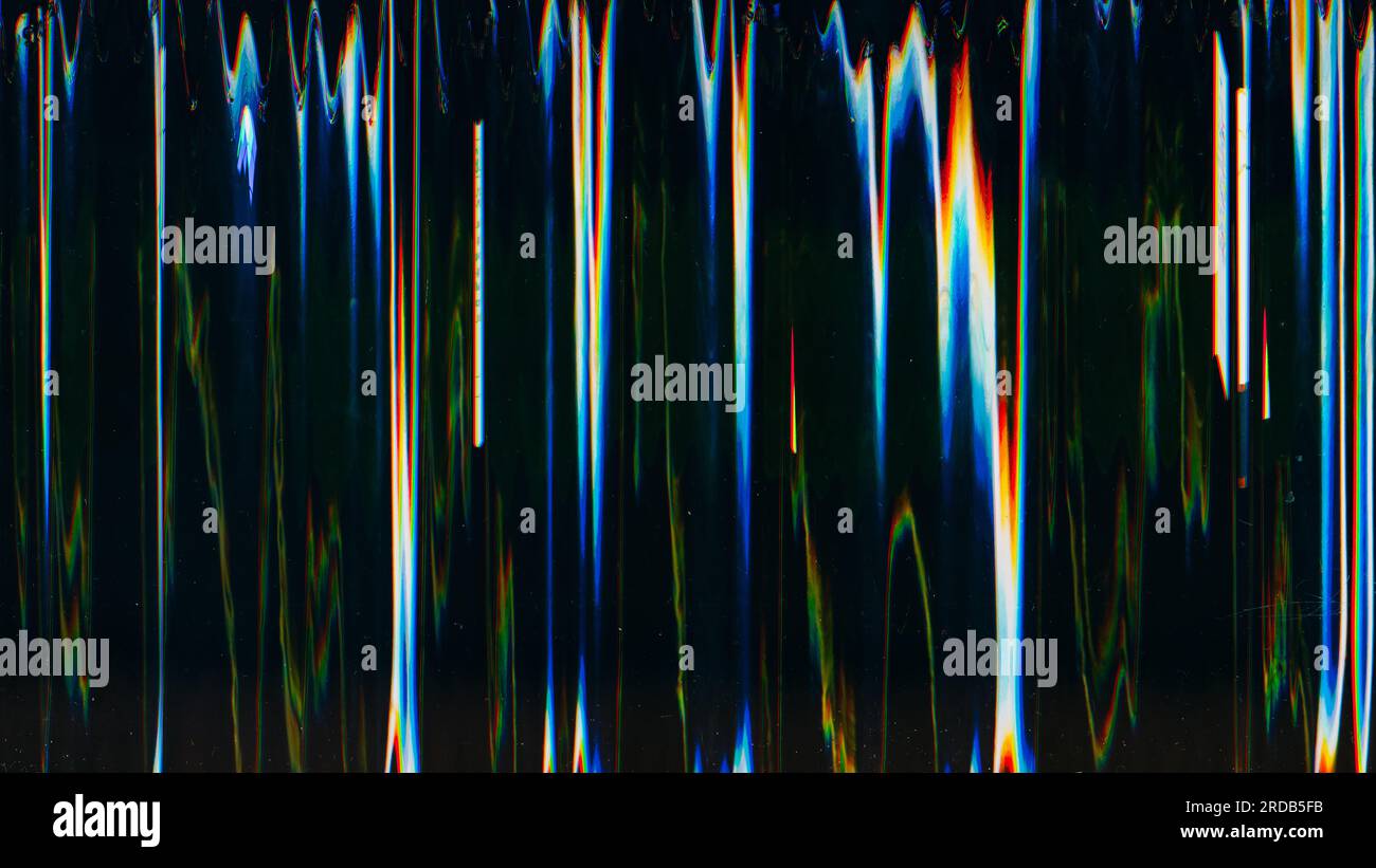 Signal distortion vhs glitch light glow background Stock Photo - Alamy