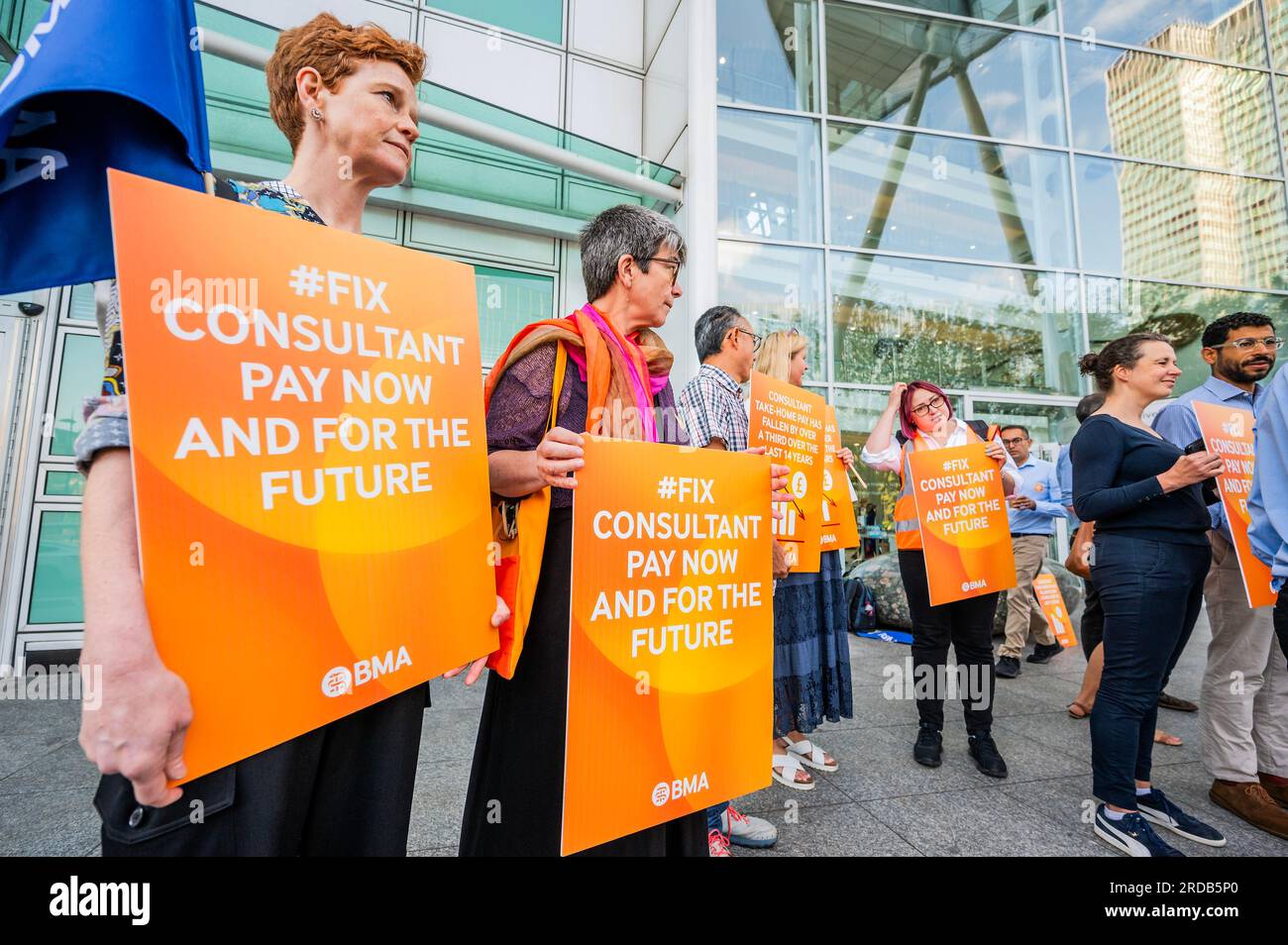 London, UK. 20th July, 2023. The picket line outside UCHL - Senior ...