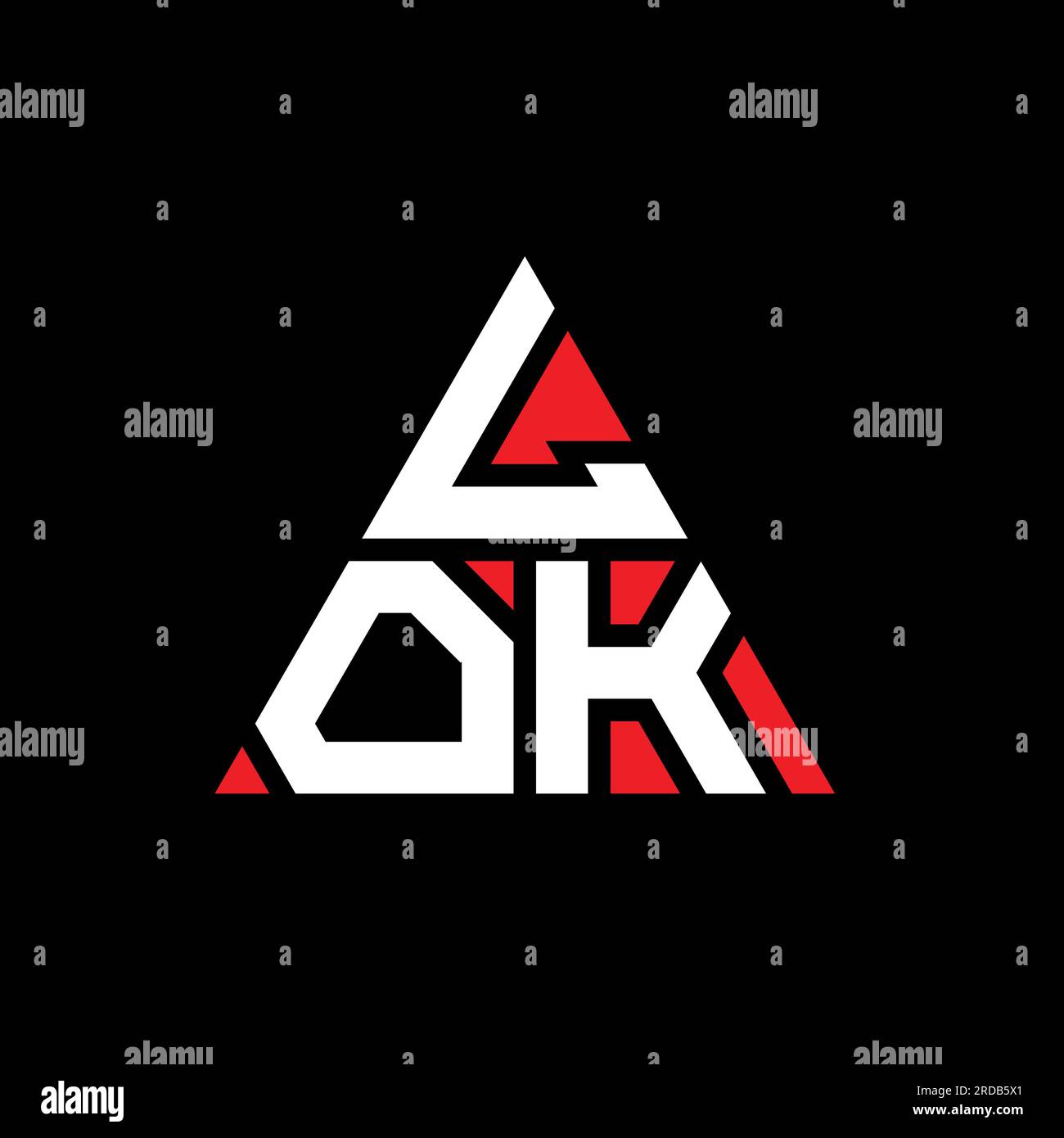 LOK triangle letter logo design with triangle shape. LOK triangle logo design monogram. LOK ...