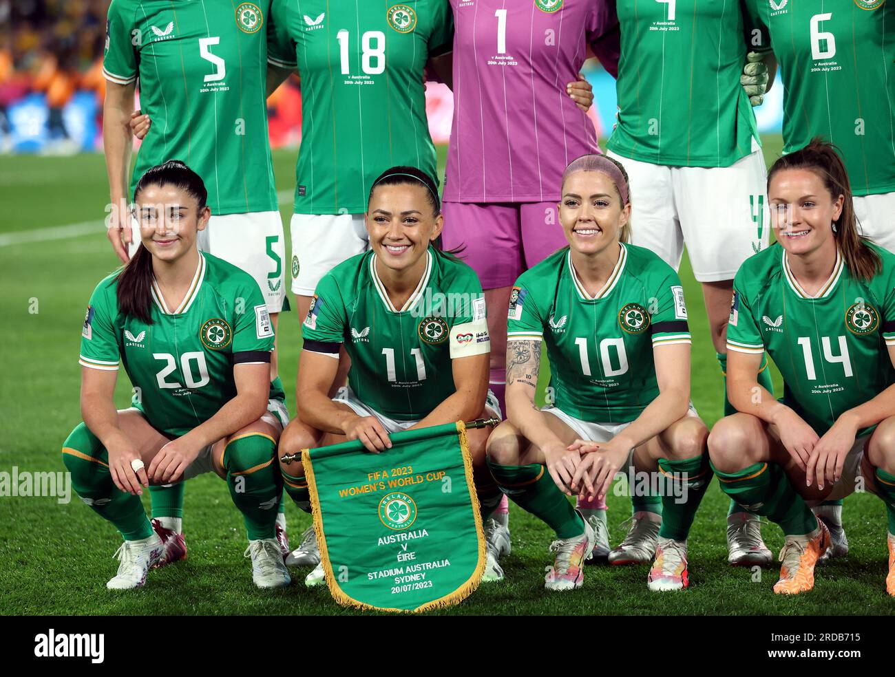Republic of Ireland captain Katie McCabe poses with team-mates during ...