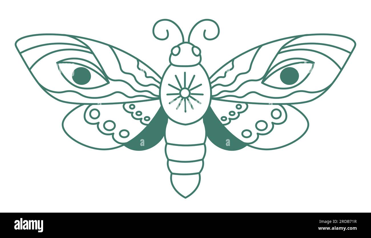 Death moth magical symbol, lepidoptera sketch Stock Vector Image & Art ...