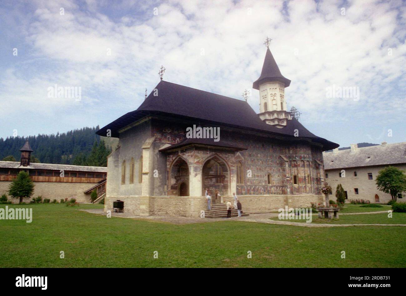 Sucevita, Suceava County, Romania, 1998. Exterior view of Sucevita ...