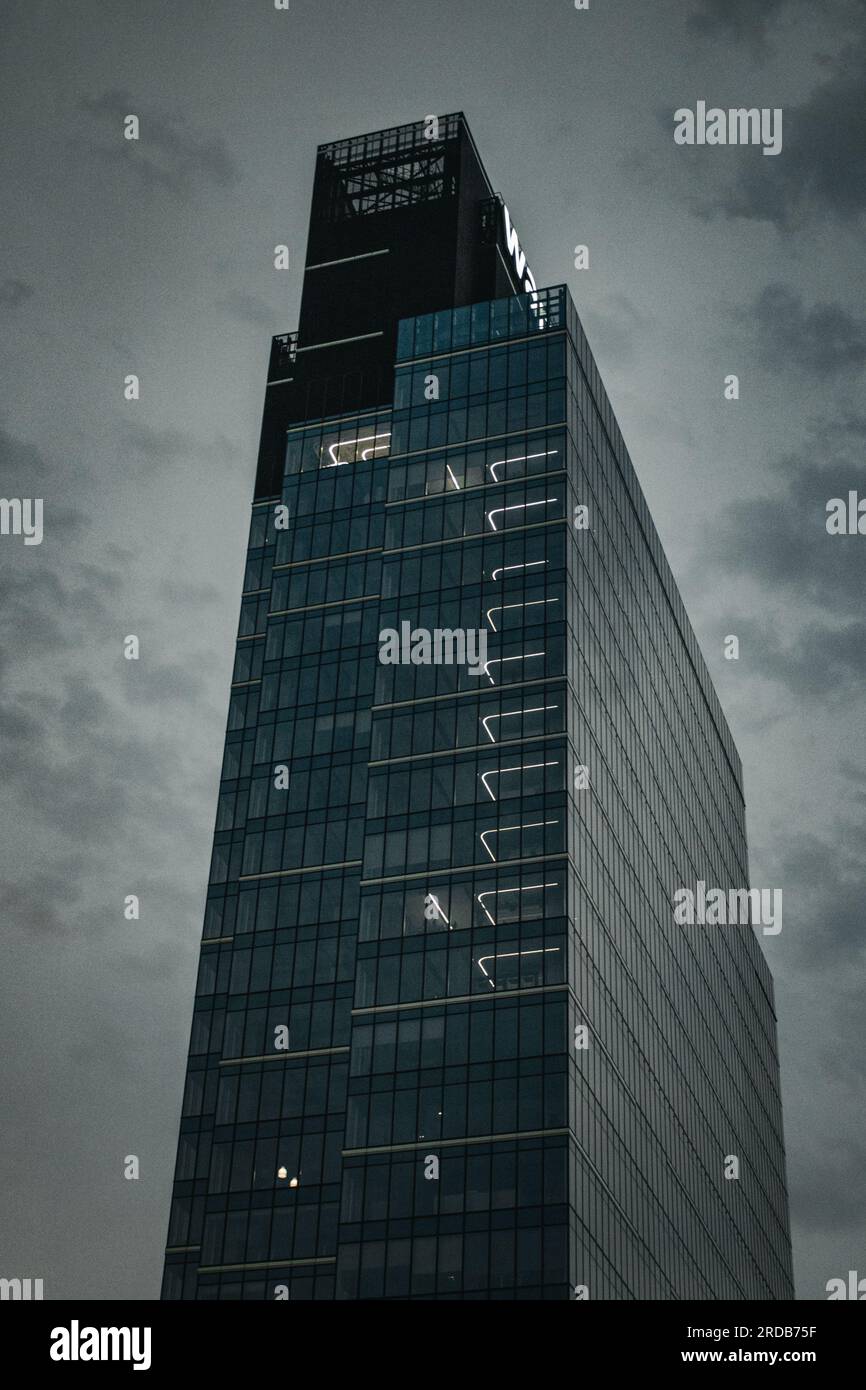 Gloomy view of skyscraper in warsaw city center Stock Photo - Alamy