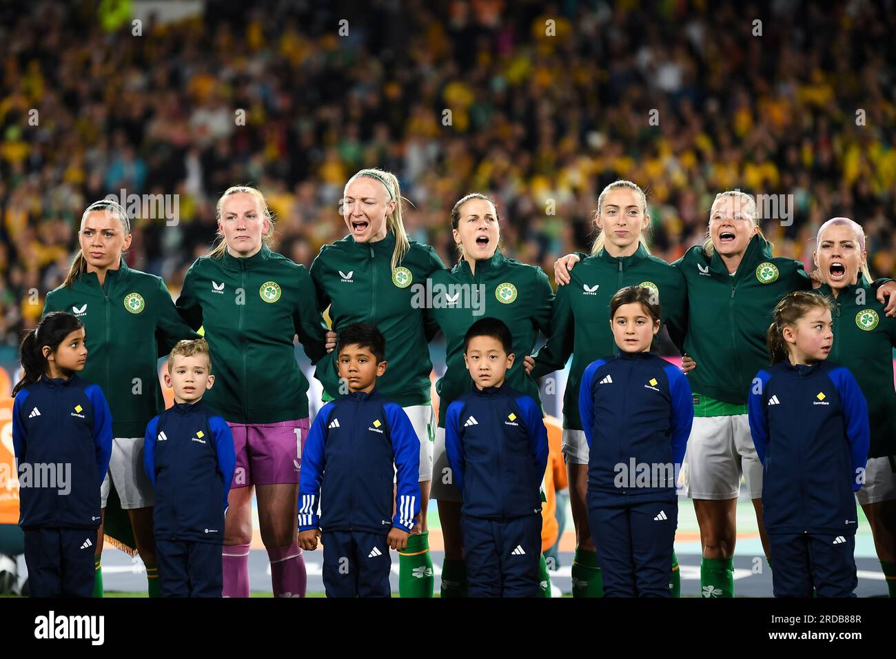 Sydney, Australia, 20 July, 2023. The Ireland team sings their national ...