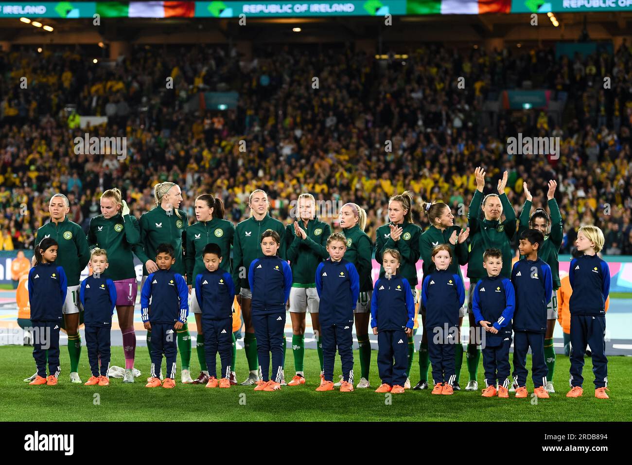 Sydney, Australia, 20 July, 2023. The Ireland team stands for their ...