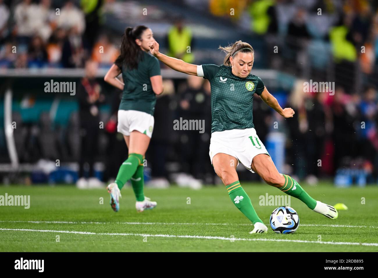 Sydney, Australia, 20 July, 2023. Katie McCabe of Ireland kicks the ...