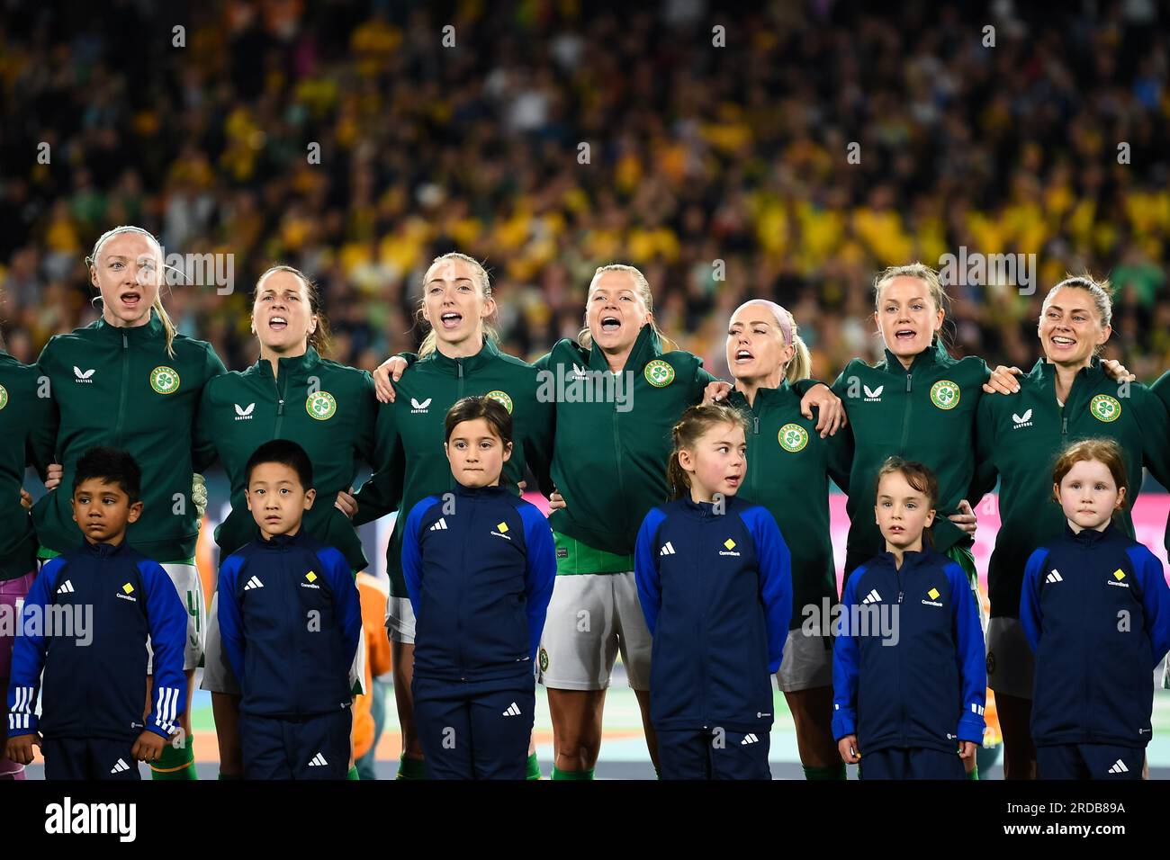 Sydney, Australia, 20 July, 2023. The Ireland team sings their national ...