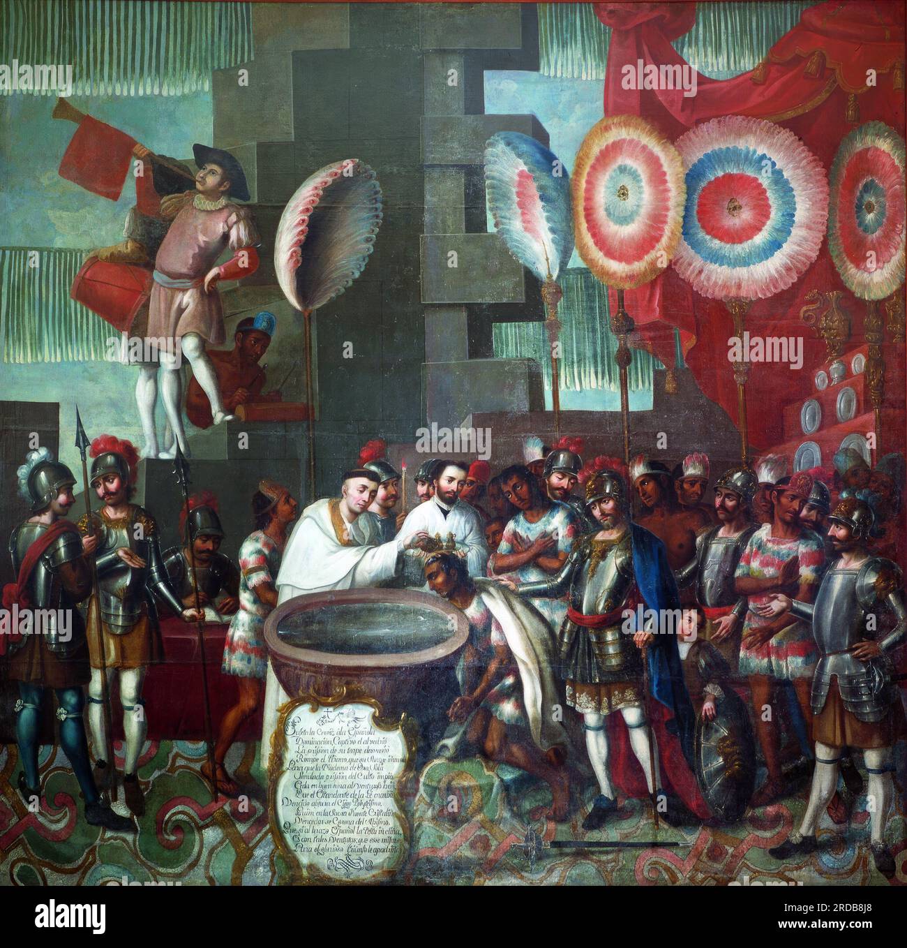 Attributed to José Vivar y Valderrama, Baptism Scene, 18th century, oil ...