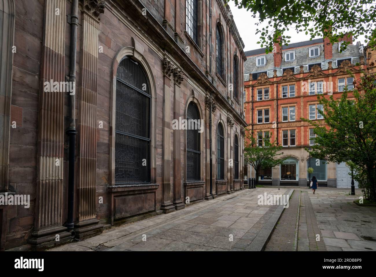 The back of St Anns church in the middle of the city of Manchester ...