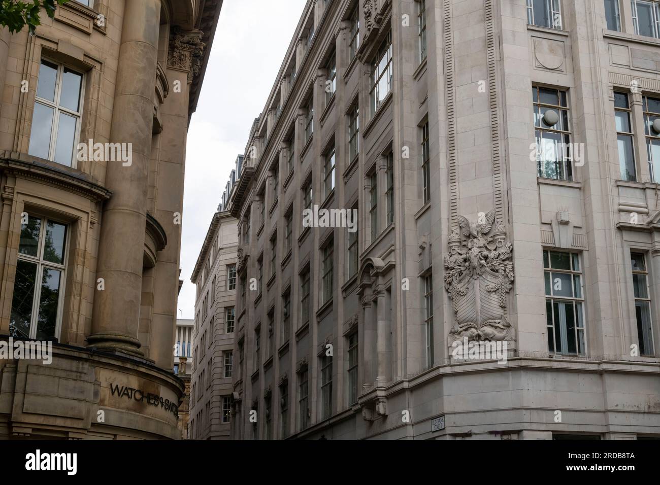 Architecture in St Anns Square, Manchester city centre, England Stock ...