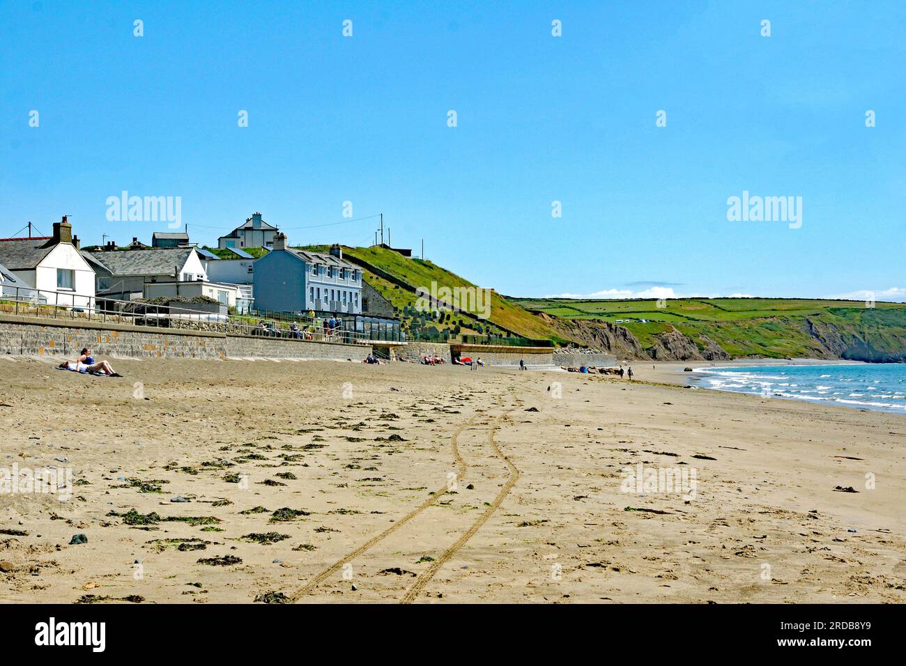 Uncrowded beach at Aberdaron, Llyn Peninsula, North Wales Stock Photo ...