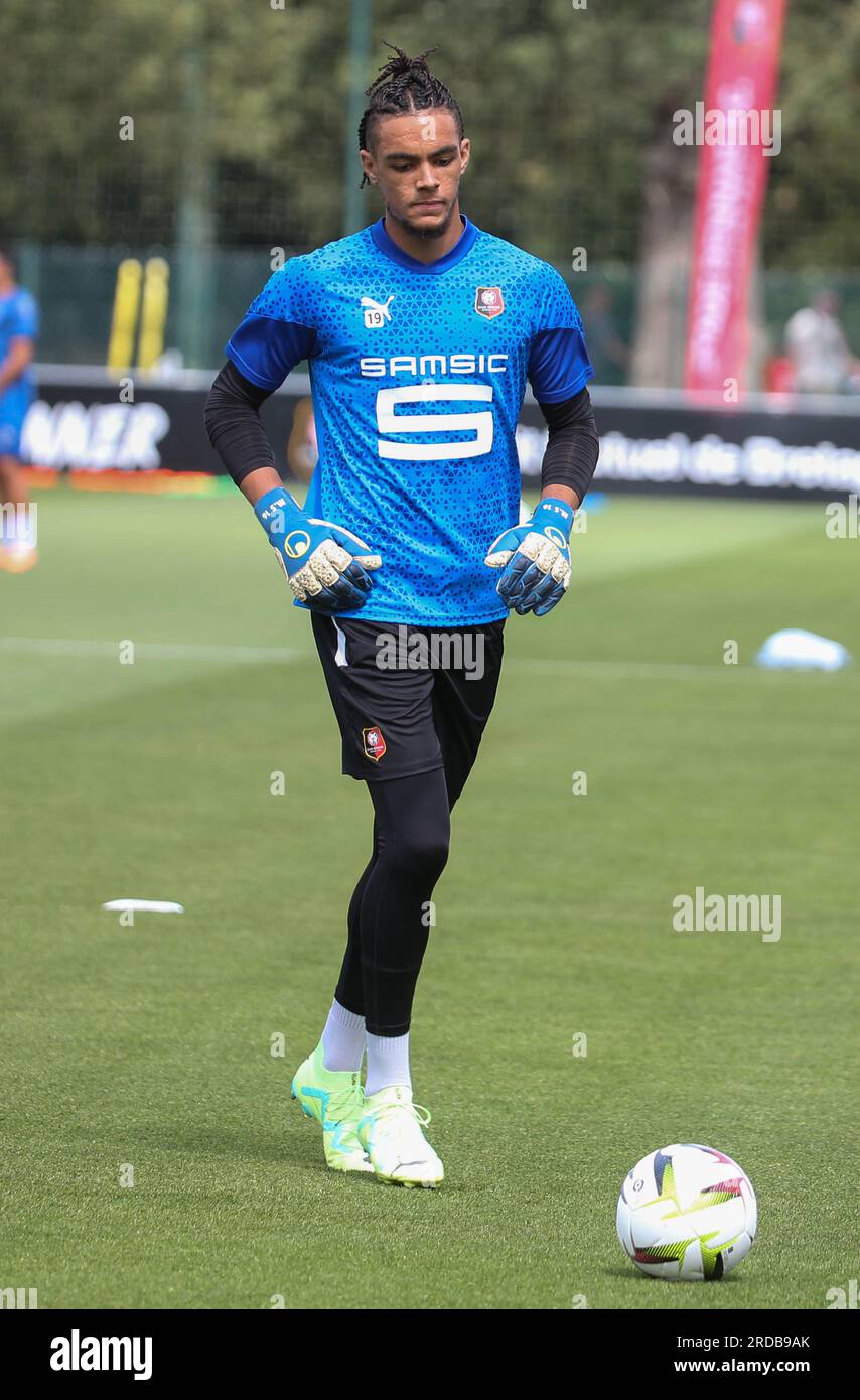 Mathys Silistrie of Stade Rennais during the football Amical 2023 ...