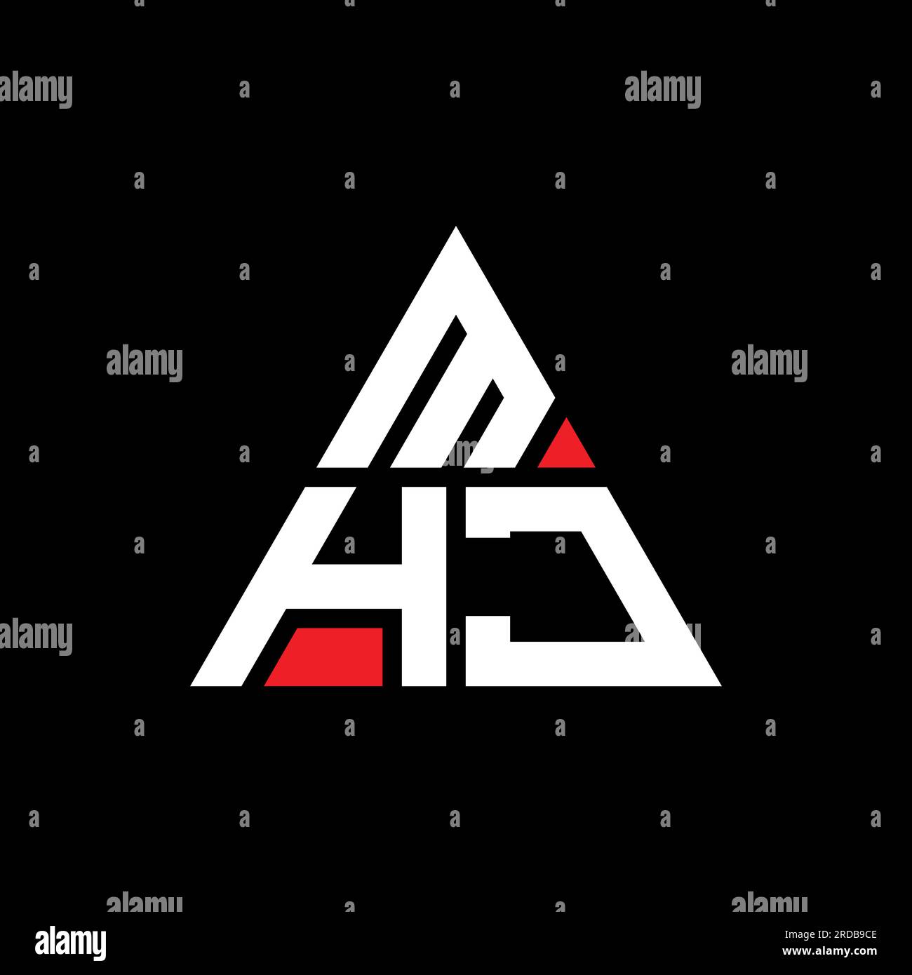 MHJ triangle letter logo design with triangle shape. MHJ triangle logo ...