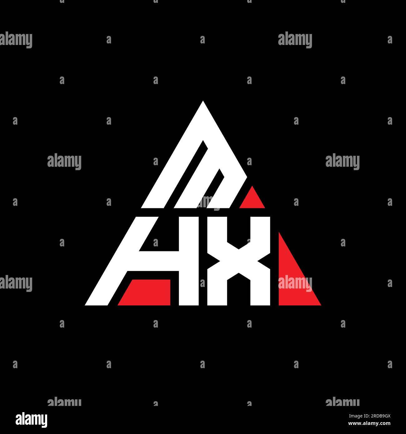 MHX triangle letter logo design with triangle shape. MHX triangle logo ...