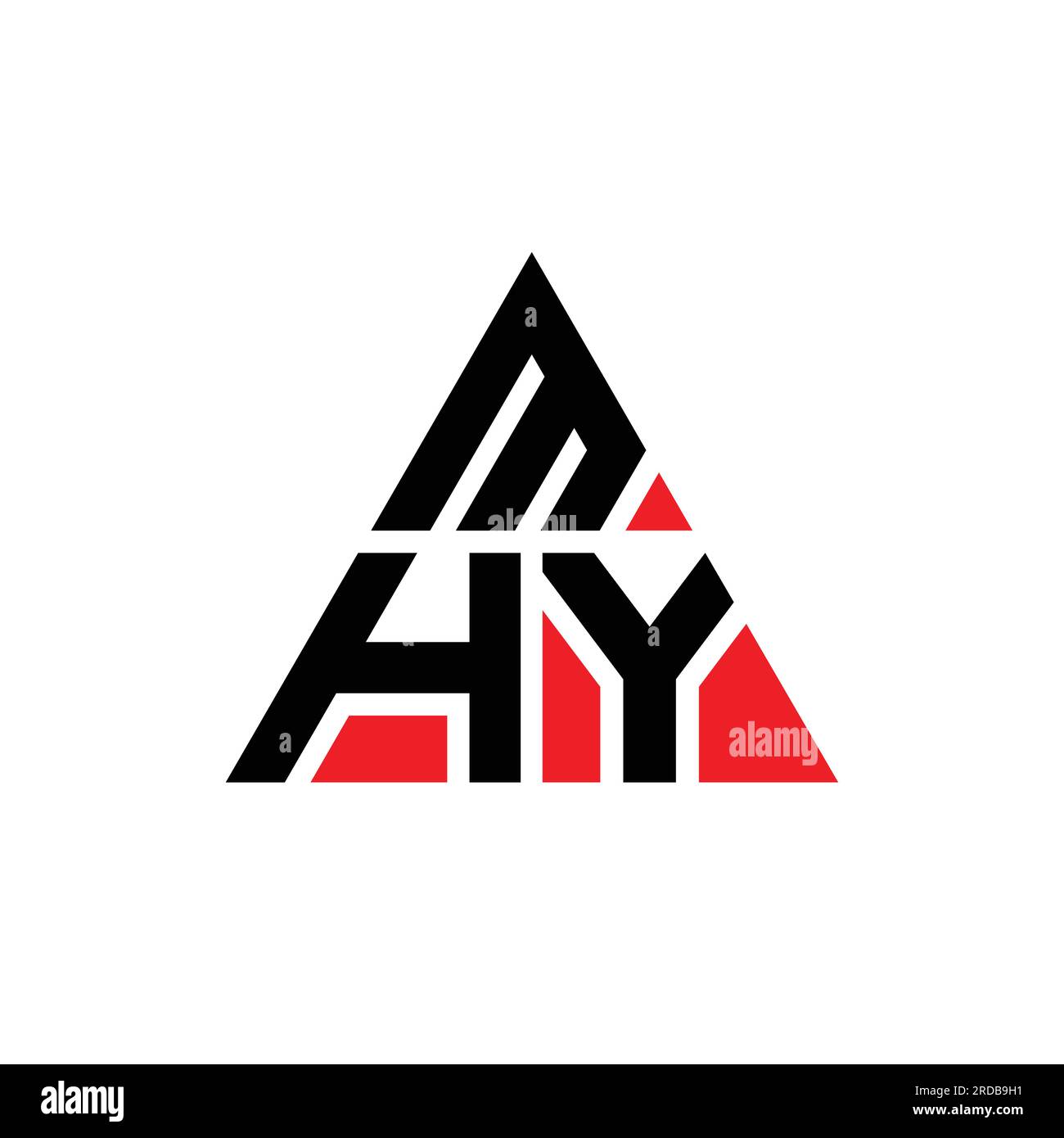 MHY triangle letter logo design with triangle shape. MHY triangle logo ...