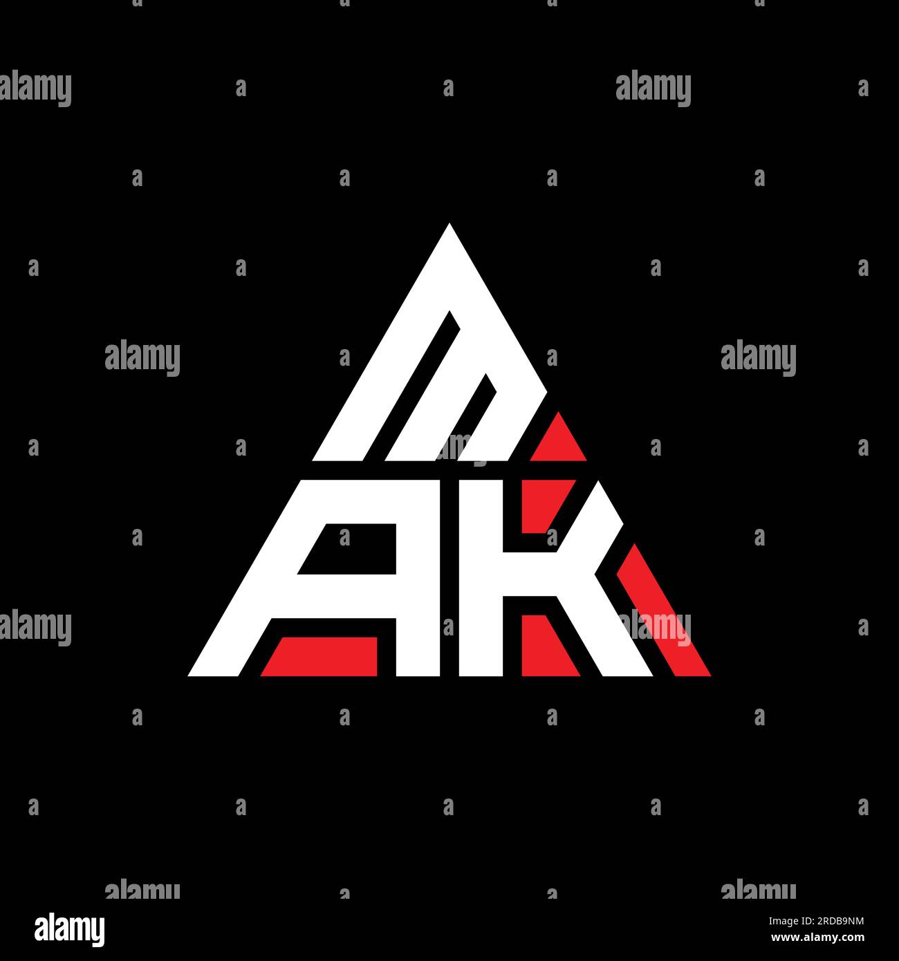 MAK triangle letter logo design with triangle shape. MAK triangle logo ...
