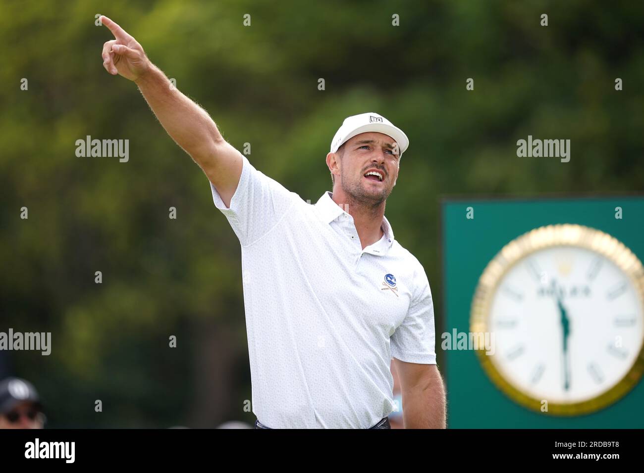 USA's Bryson DeChambeau tees off the 5th during day one of The Open at ...