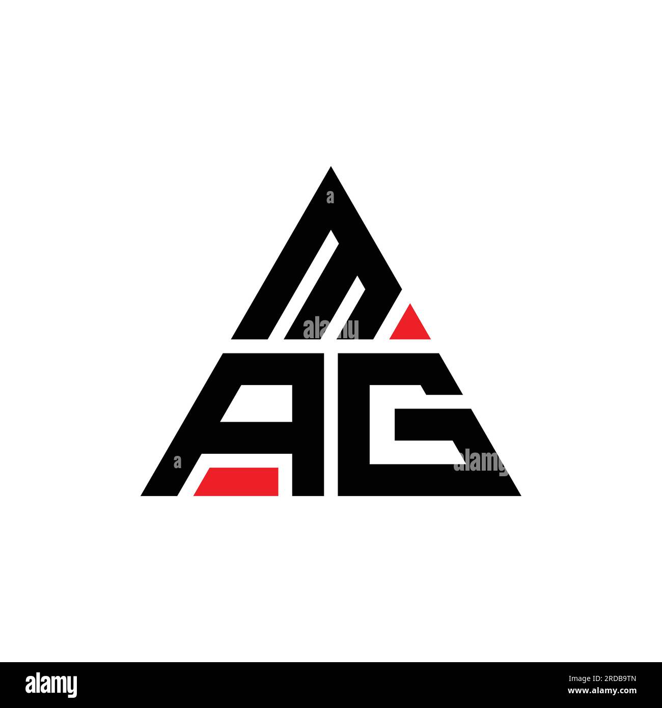 MAG triangle letter logo design with triangle shape. MAG triangle logo ...
