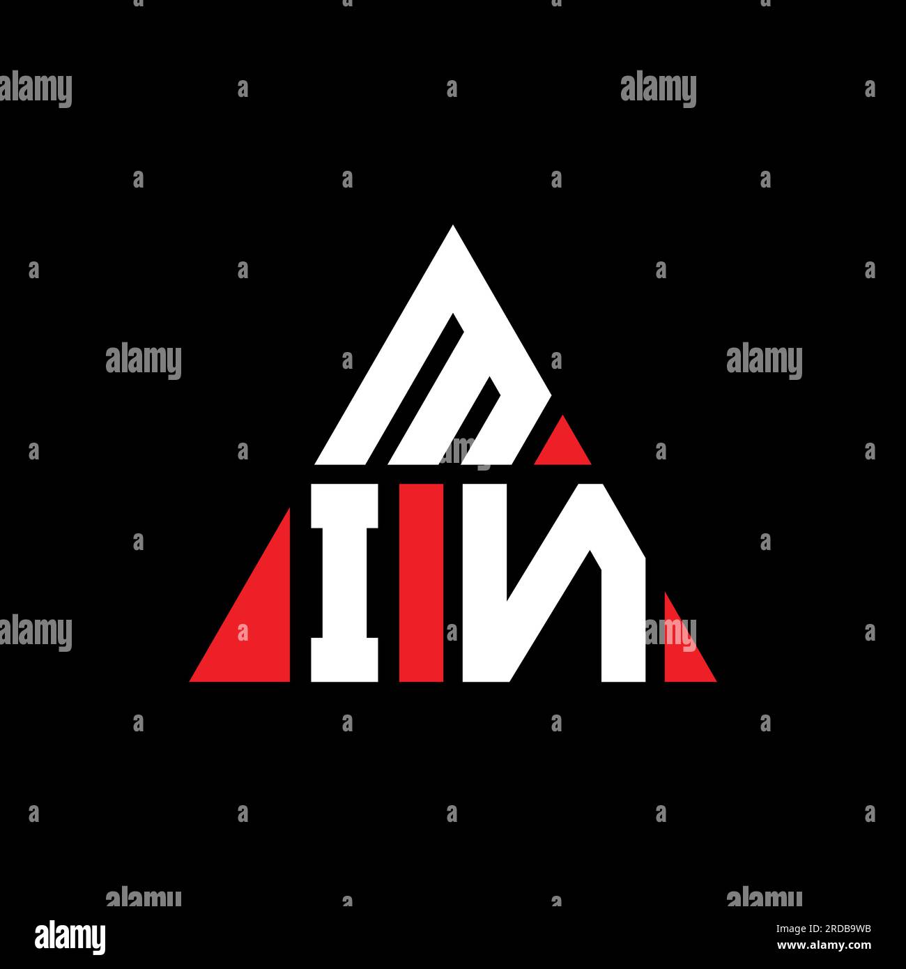 MIN triangle letter logo design with triangle shape. MIN triangle logo ...