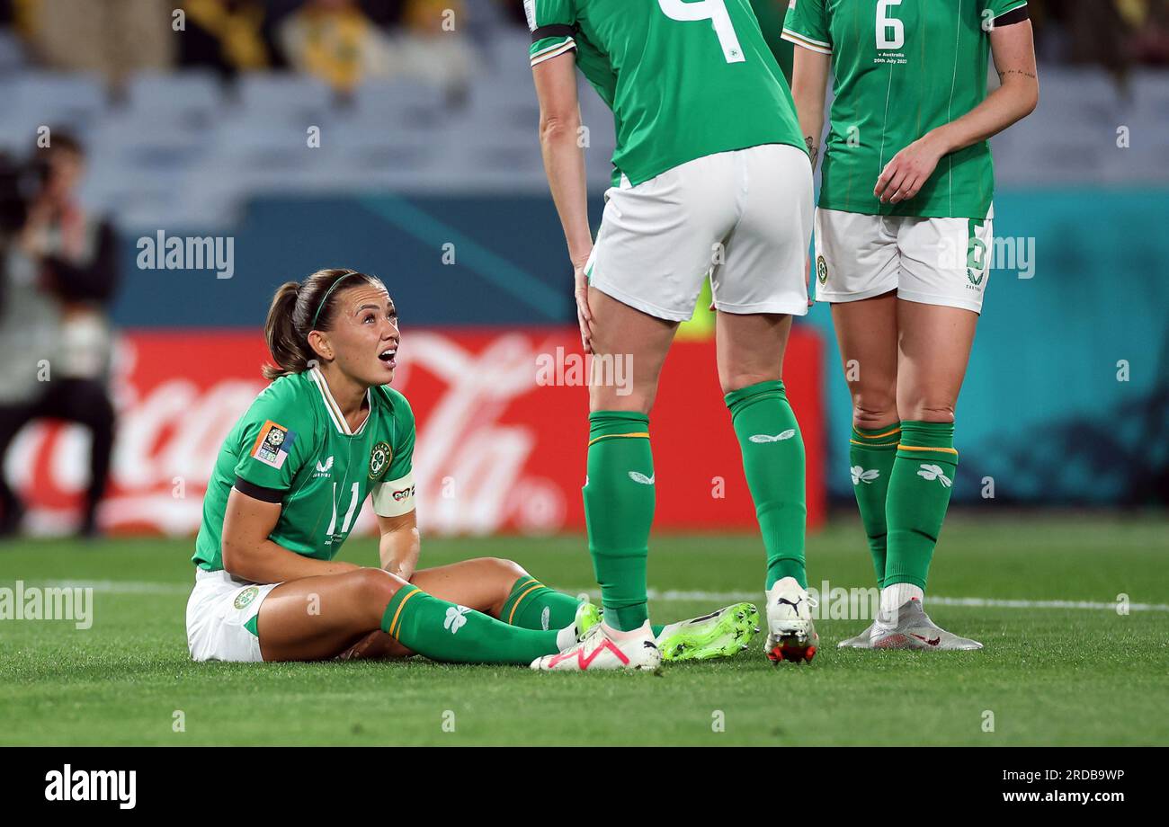 Republic of Ireland's Katie McCabe picks up an injury during the FIFA ...