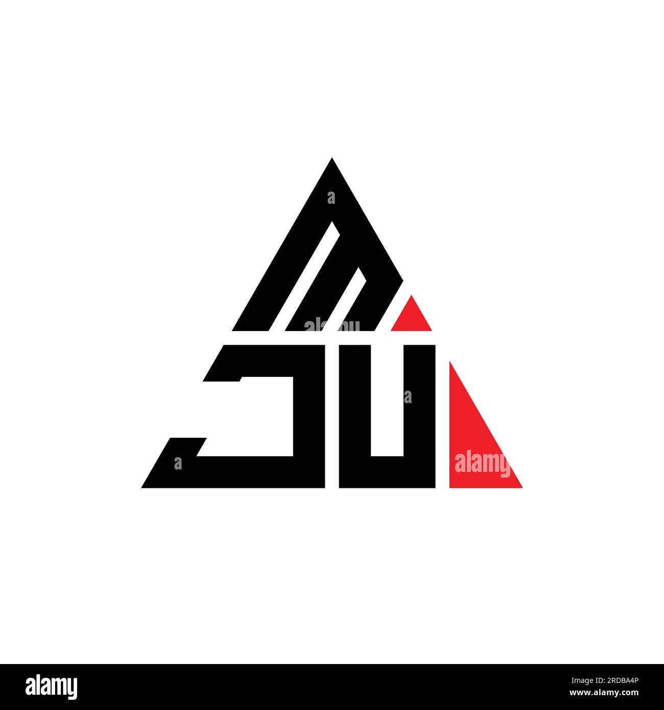 MJU triangle letter logo design with triangle shape. MJU triangle logo ...