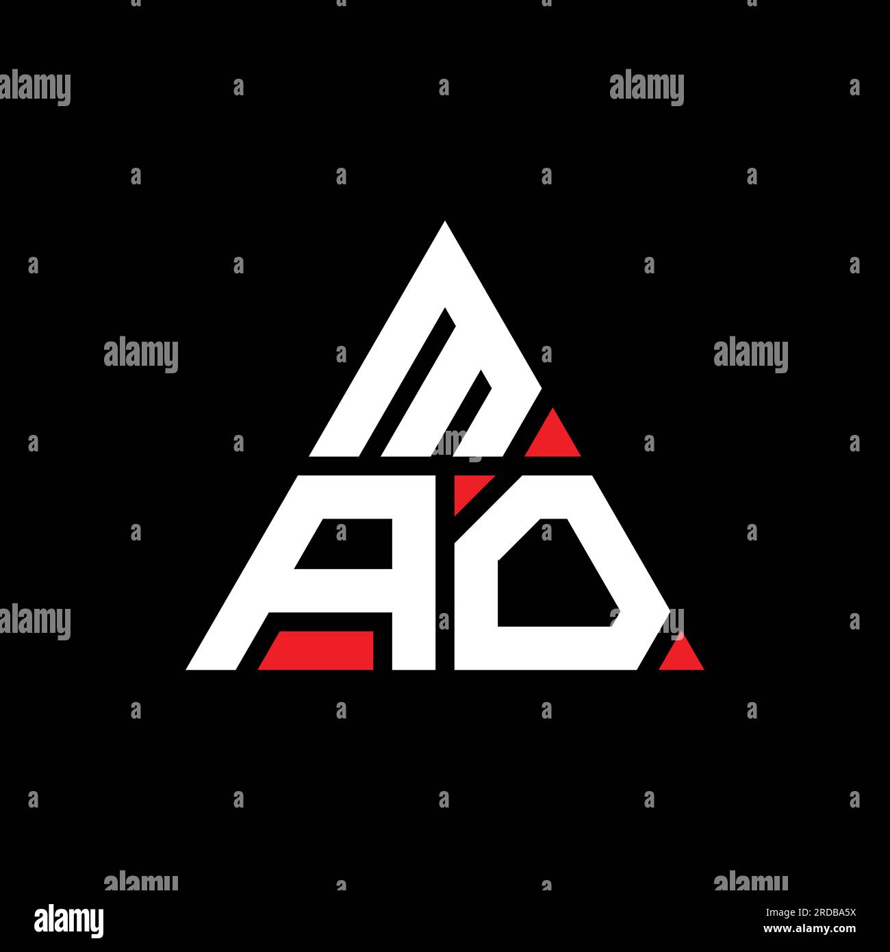 MAO triangle letter logo design with triangle shape. MAO triangle logo ...