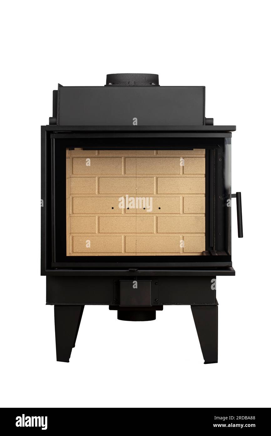 Modern fireplaces for heating from metal and heat-resistant glass ...