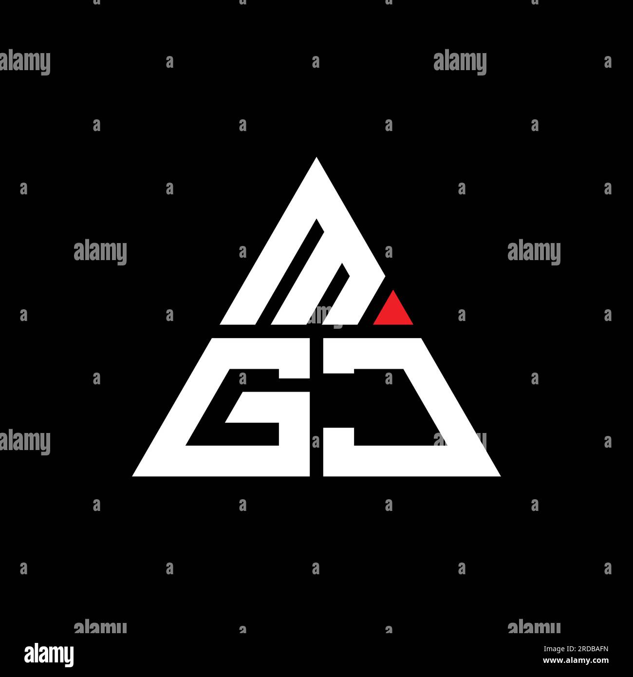 MGJ triangle letter logo design with triangle shape. MGJ triangle logo ...