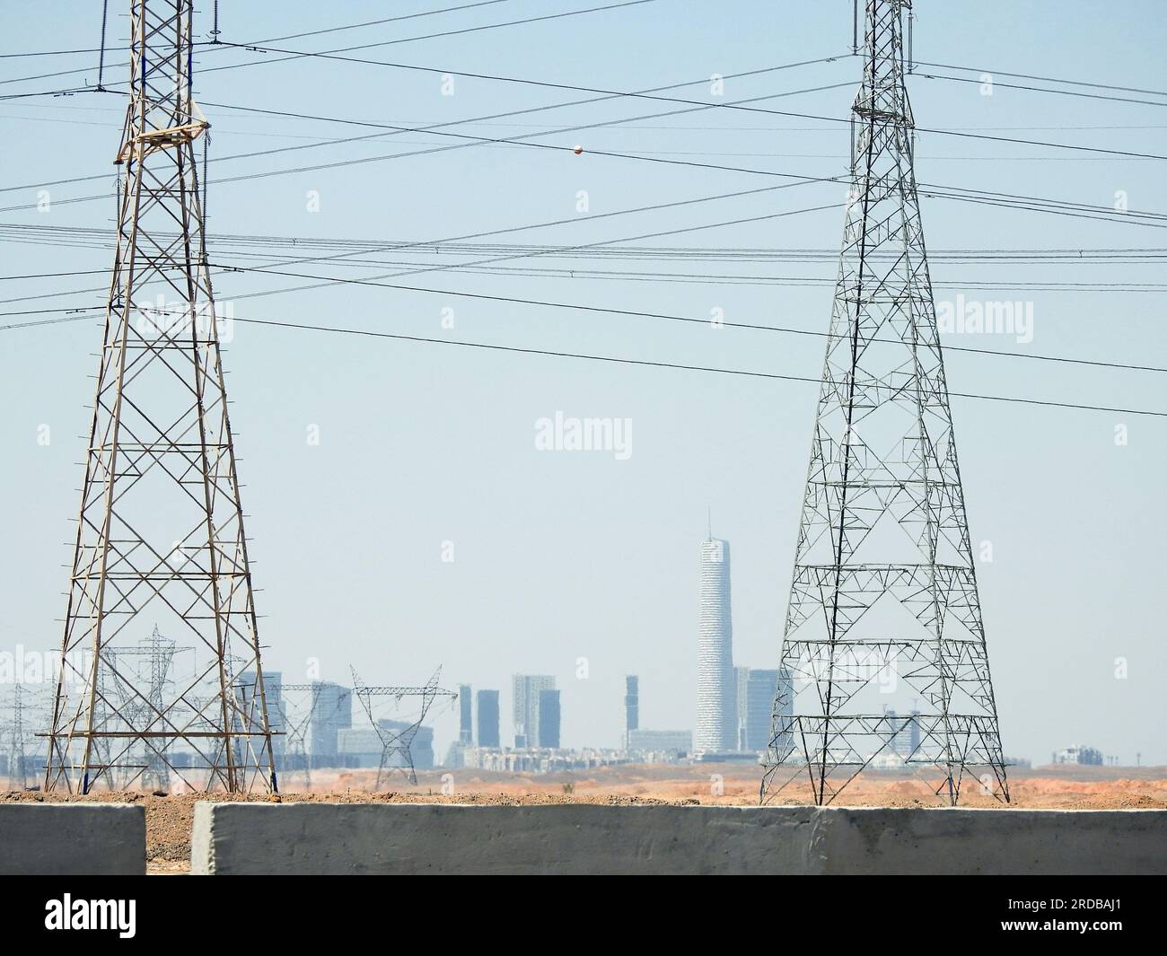 transmission towers, electricity pylon, a tall steel lattice structure ...