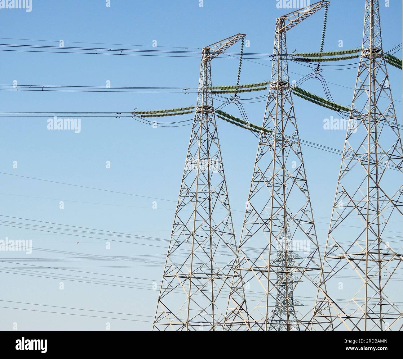 A transmission tower, electricity pylon which is a tall steel lattice ...