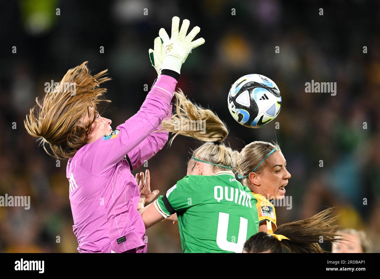Sydney, Australia, 20 July, 2023. Courtney Brosnan of Ireland saves a ...