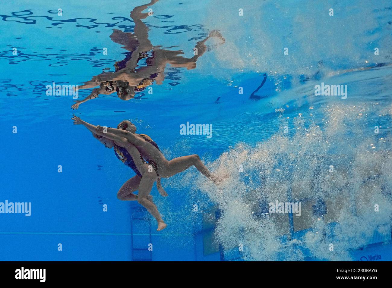 Kate Shortman and Isabelle Thorpe, of Great Britain, compete in the ...