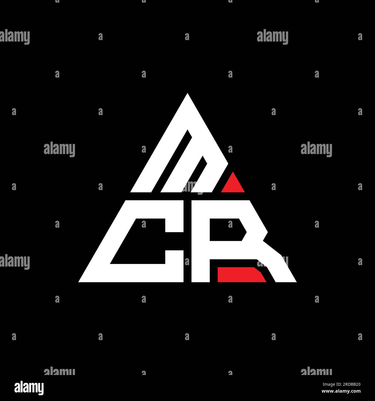 MCR triangle letter logo design with triangle shape. MCR triangle logo ...