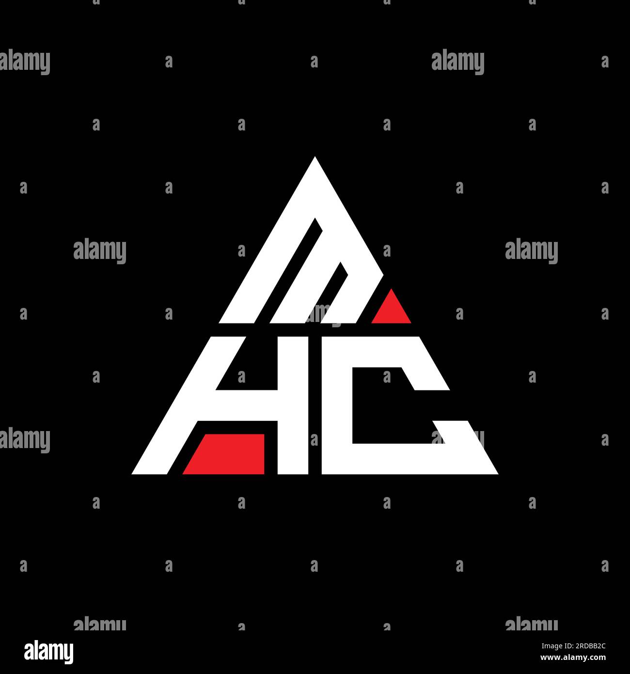MHC triangle letter logo design with triangle shape. MHC triangle logo ...