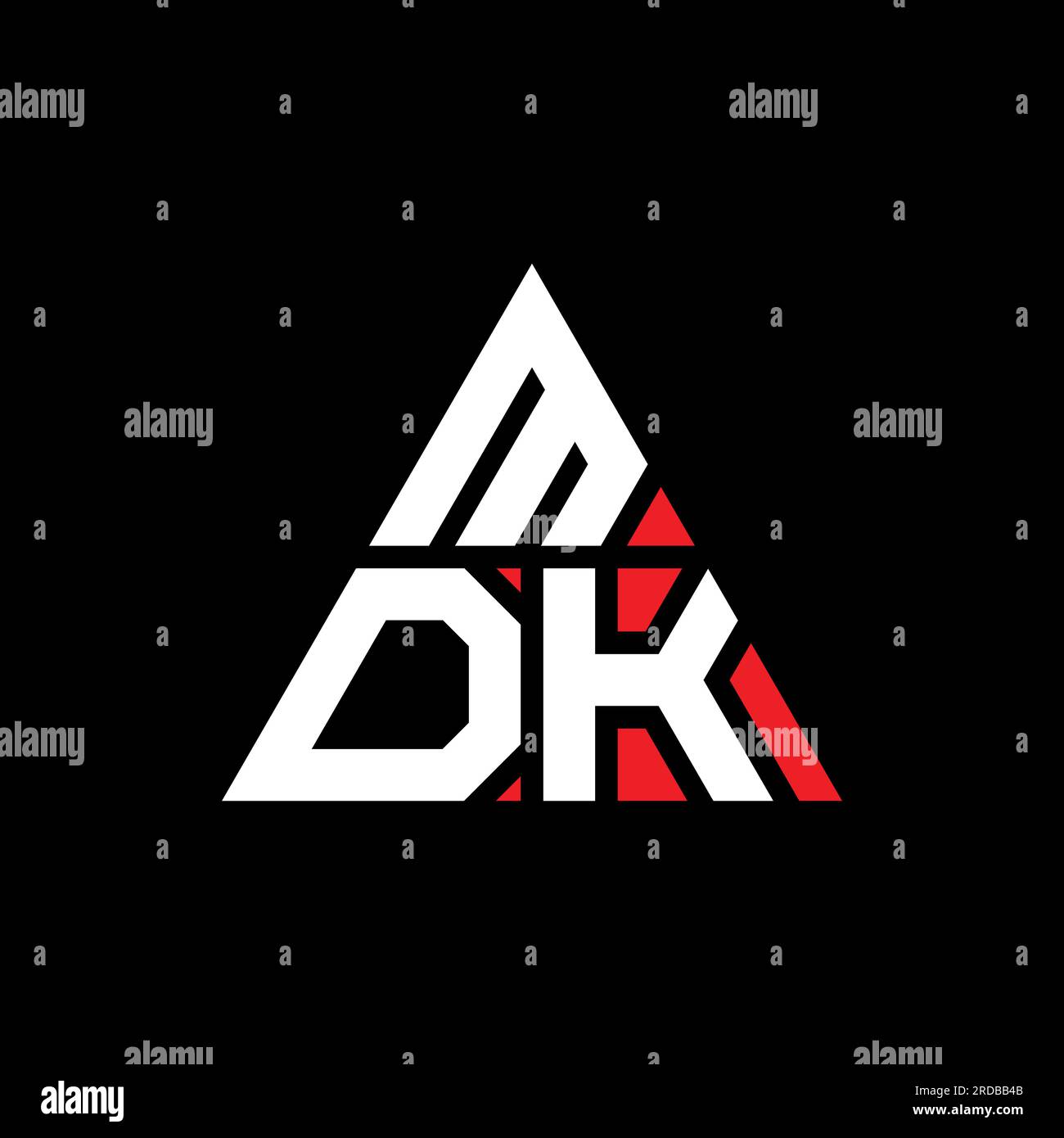MDK triangle letter logo design with triangle shape. MDK triangle logo ...