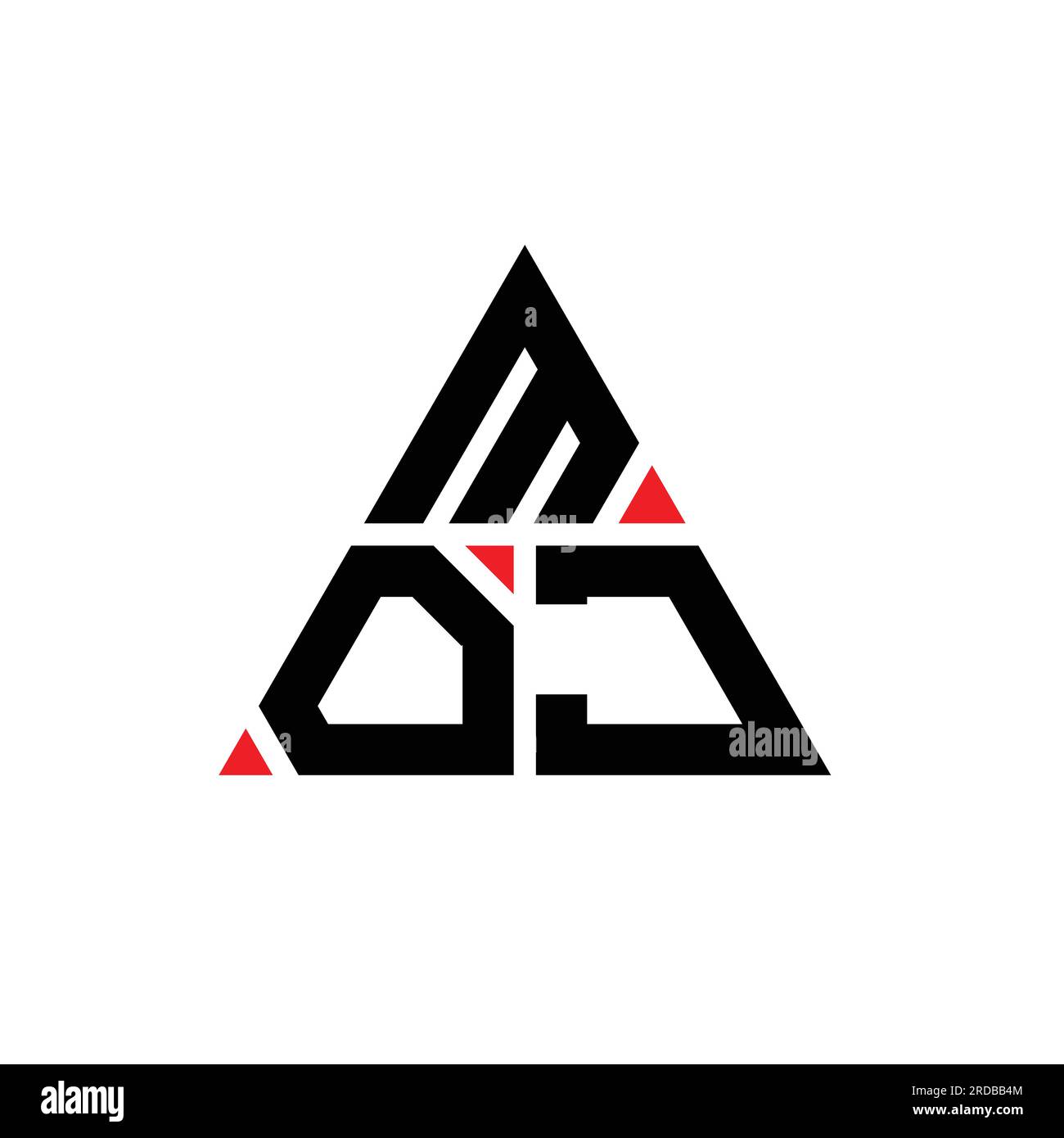 MOJ triangle letter logo design with triangle shape. MOJ triangle logo ...