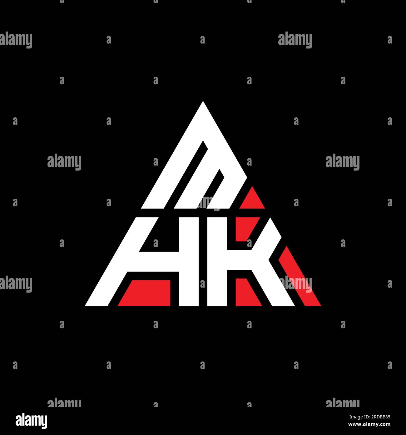 MHK triangle letter logo design with triangle shape. MHK triangle logo ...