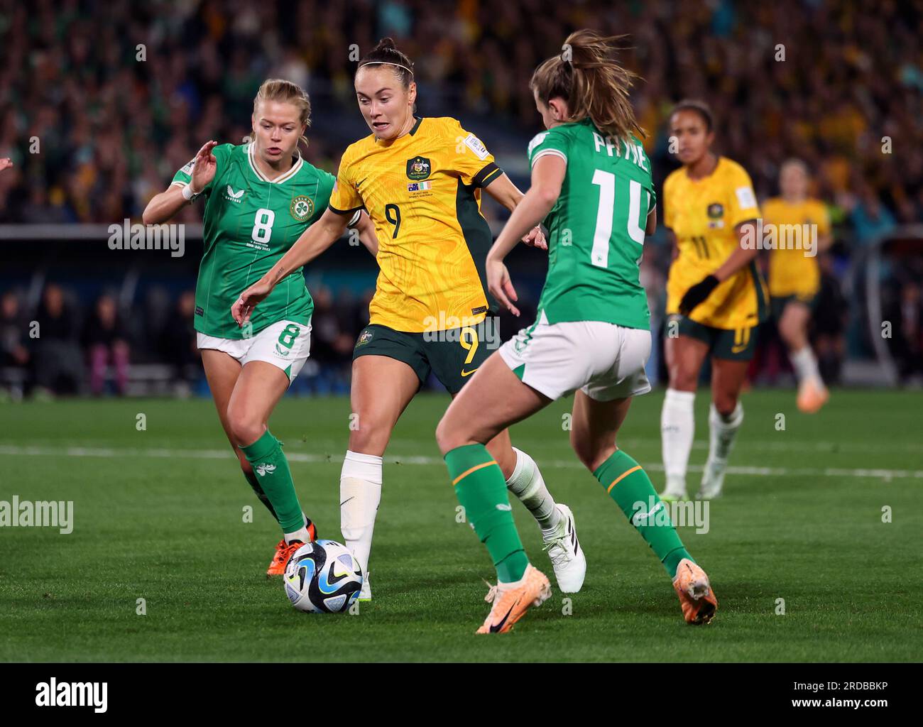 Australia's Caitlin Foord tries to get past Republic of Ireland's ...