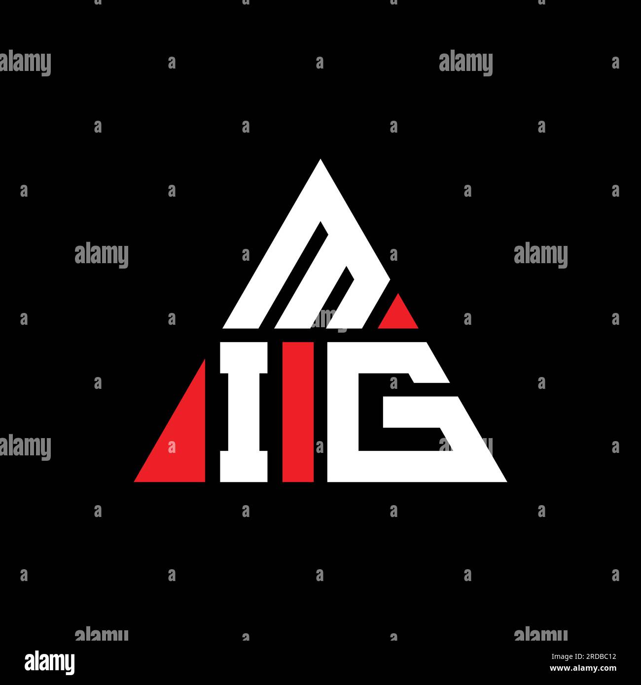 MIG triangle letter logo design with triangle shape. MIG triangle logo ...