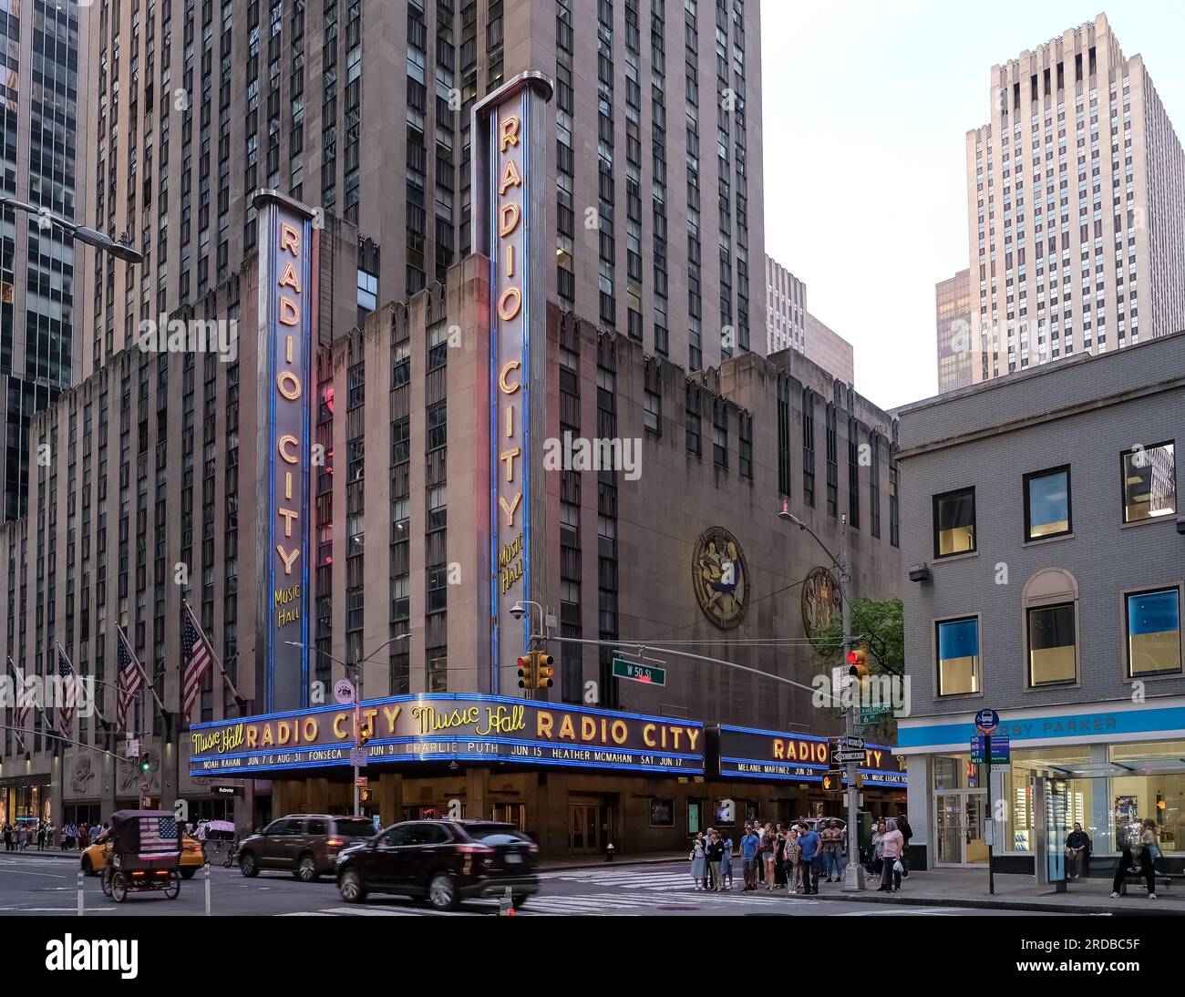 Architectural detail of Radio City Music Hall, an entertainment venue ...