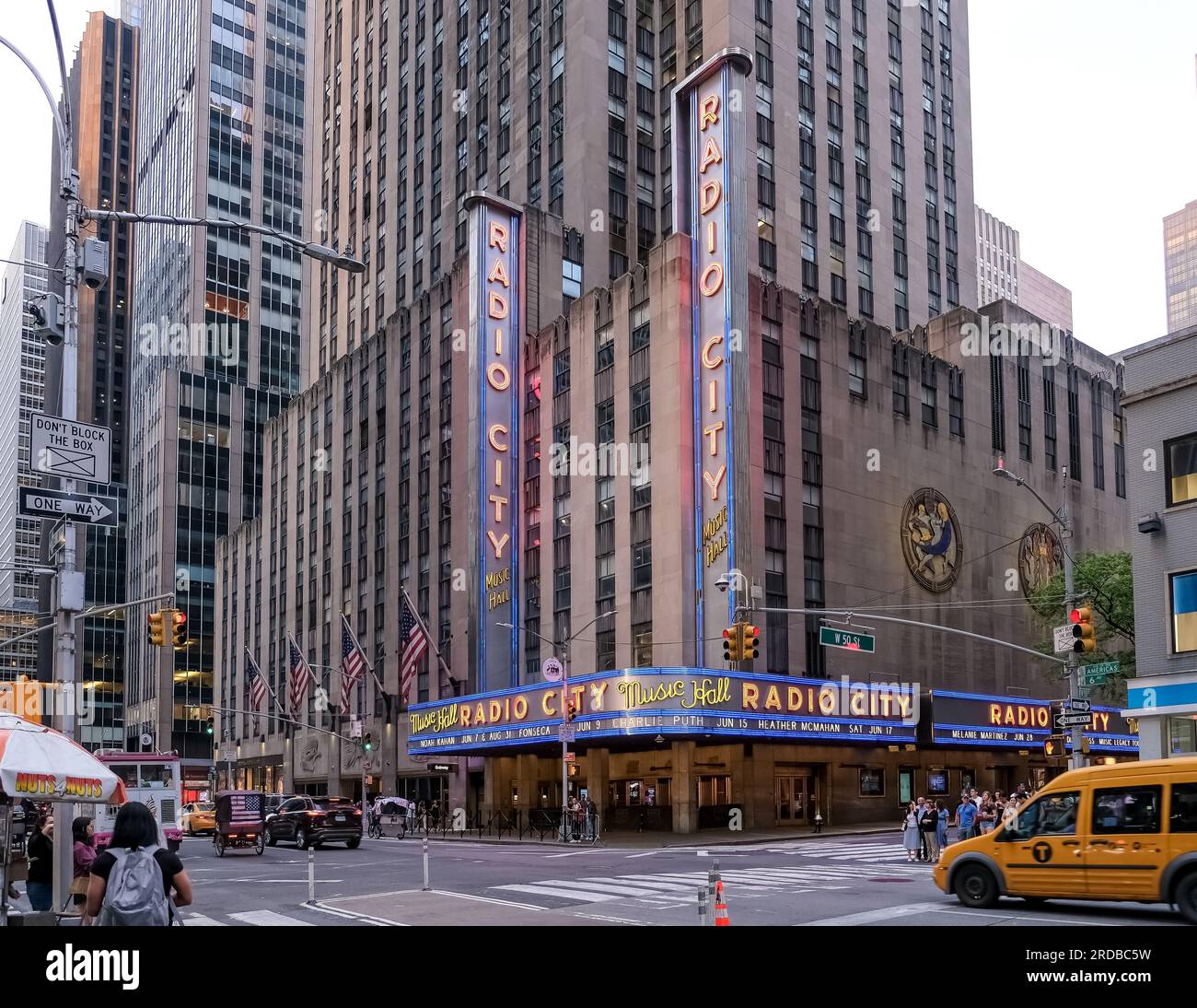 Architectural detail of Radio City Music Hall, an entertainment venue ...