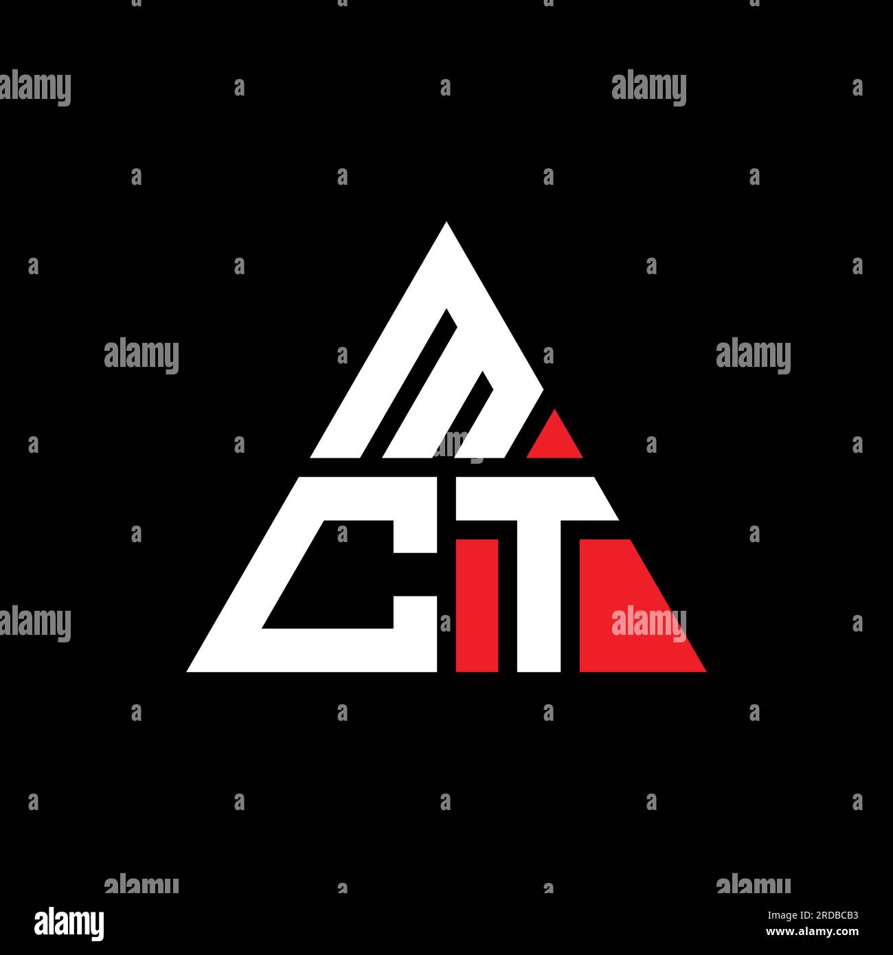 MCT triangle letter logo design with triangle shape. MCT triangle logo ...