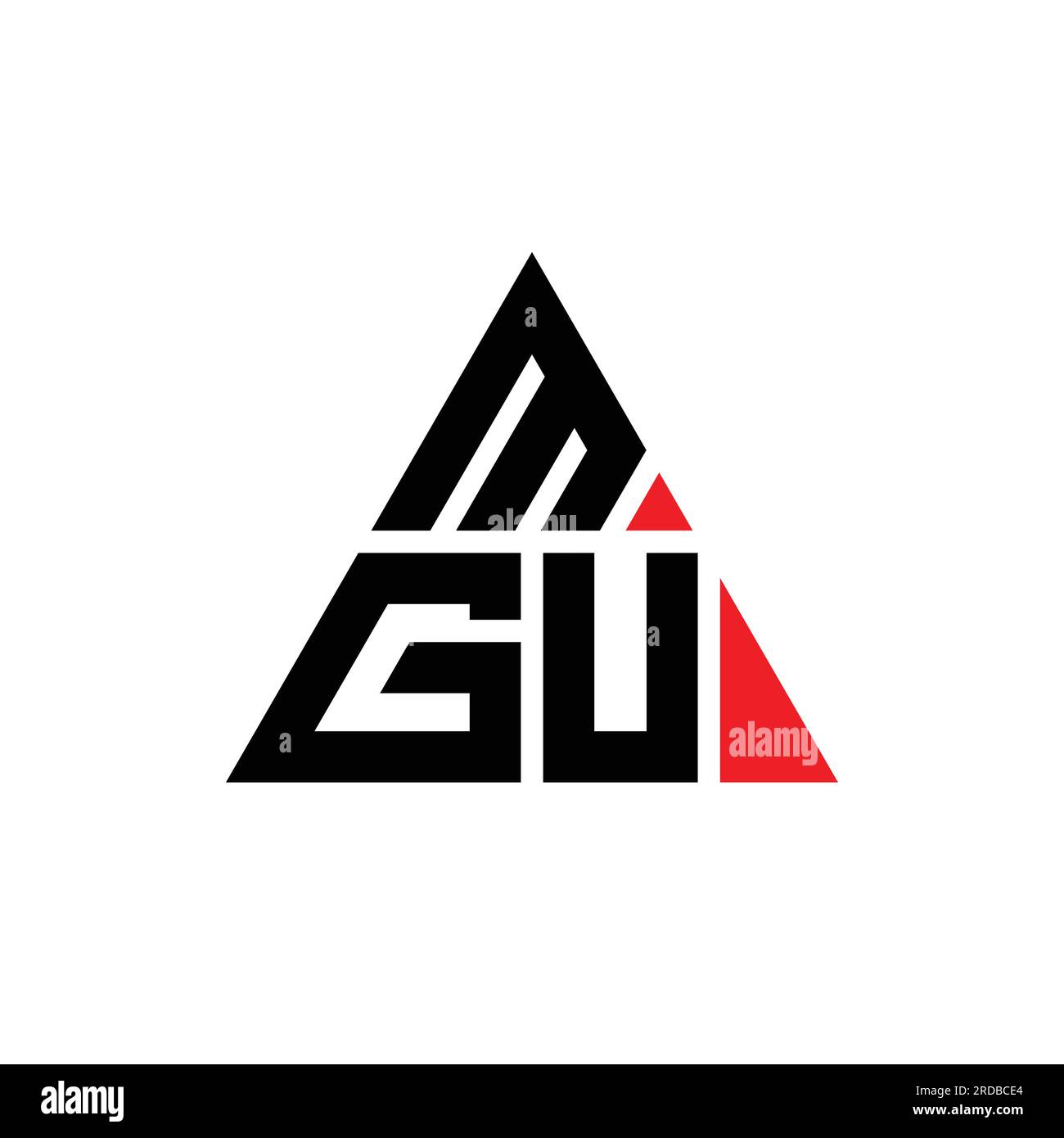 MGU triangle letter logo design with triangle shape. MGU triangle logo ...
