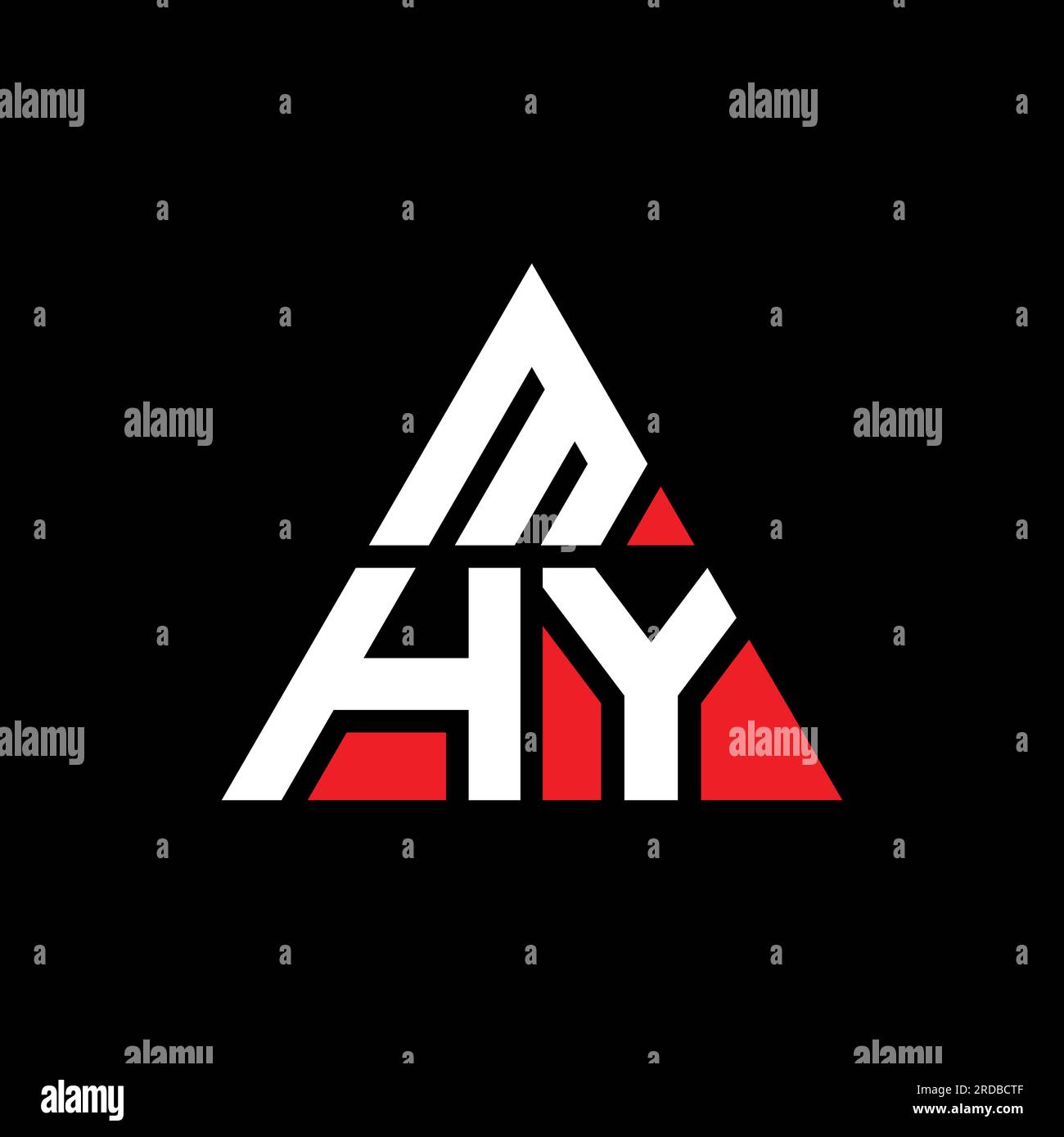 MHY triangle letter logo design with triangle shape. MHY triangle logo ...