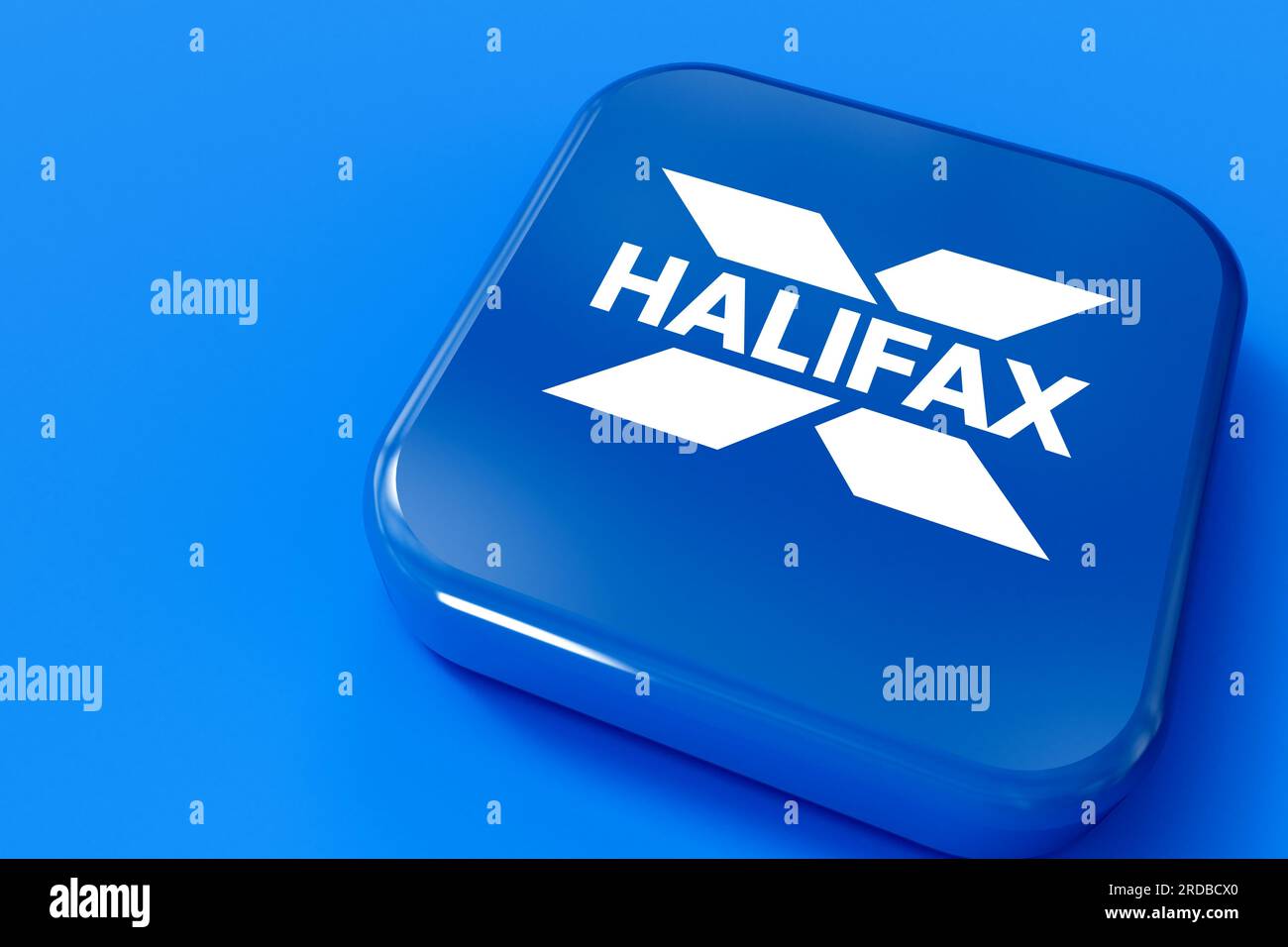 LONDON, UK - July 2023: Halifax bank blue and white company logo. 3D ...
