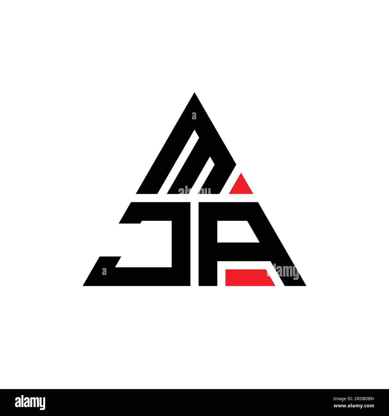 MJA triangle letter logo design with triangle shape. MJA triangle logo ...