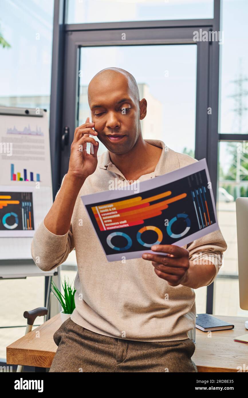 myasthenia gravis, bold african american businessman with eye syndrome ...